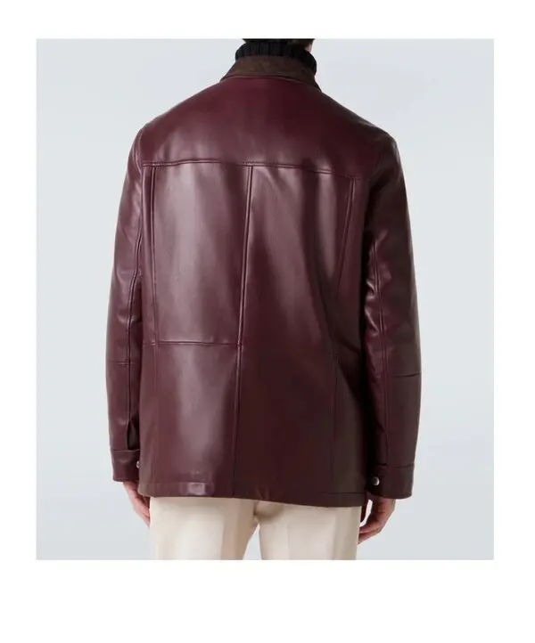 Brunello Cucinelli Long-sleeved Leather Jacket