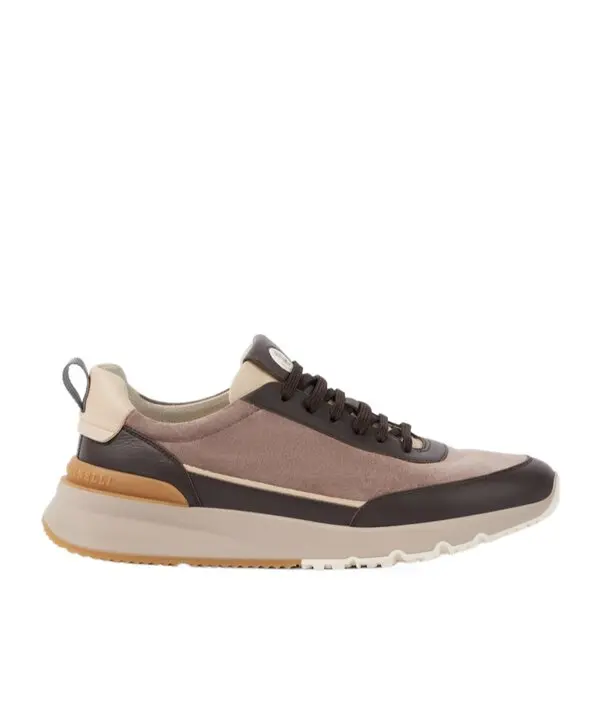 Brunello Cucinelli Leather-trimmed Suede Sneakers