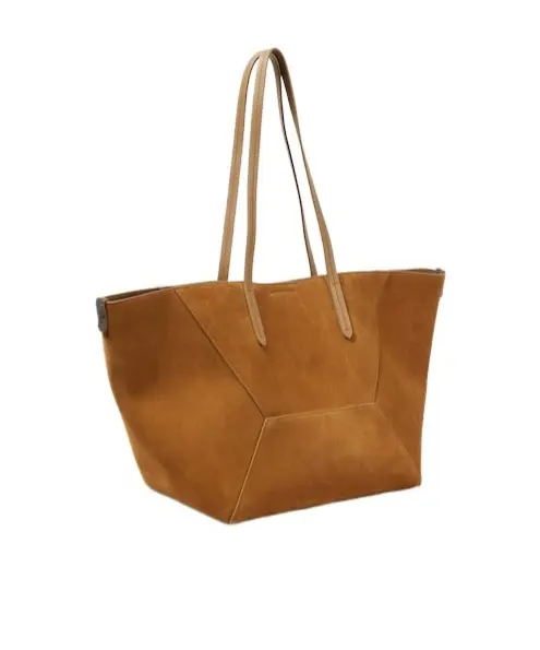 Brunello Cucinelli Duo Large Suede Tote Bag