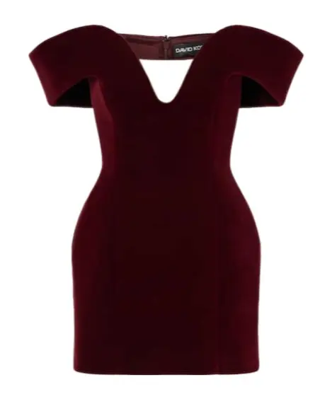 David Koma Off-shoulder Velvet Minidress