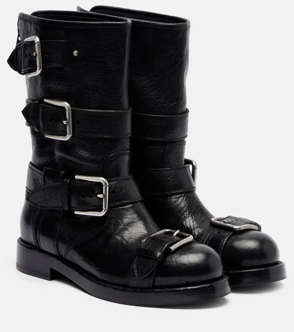 Dolce & Gabbana Leather Biker Boots