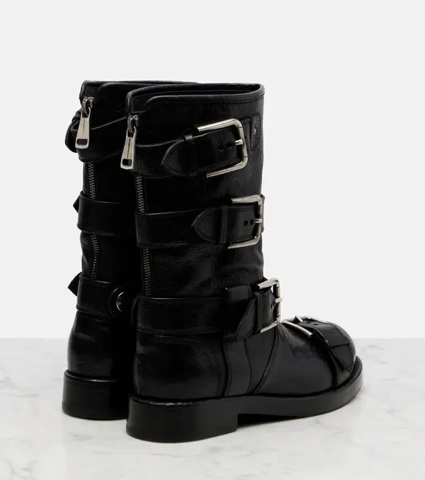 Dolce & Gabbana Leather Biker Boots
