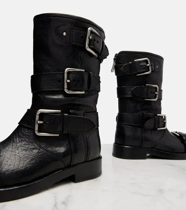 Dolce & Gabbana Leather Biker Boots