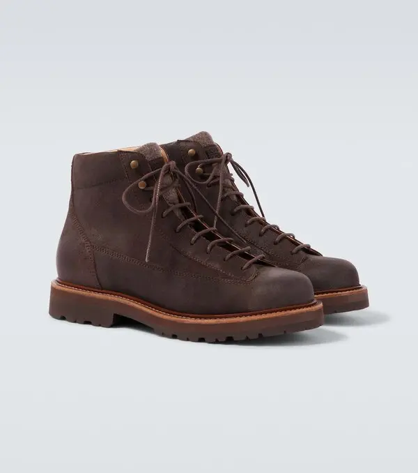 Brunello Cucinelli Leather Lace-up Boots