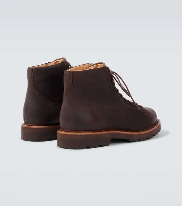 Brunello Cucinelli Leather Lace-up Boots