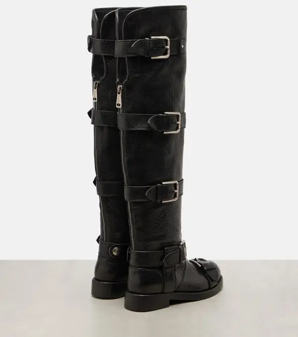 Dolce & Gabbana Over-the-knee Leather Biker Boots