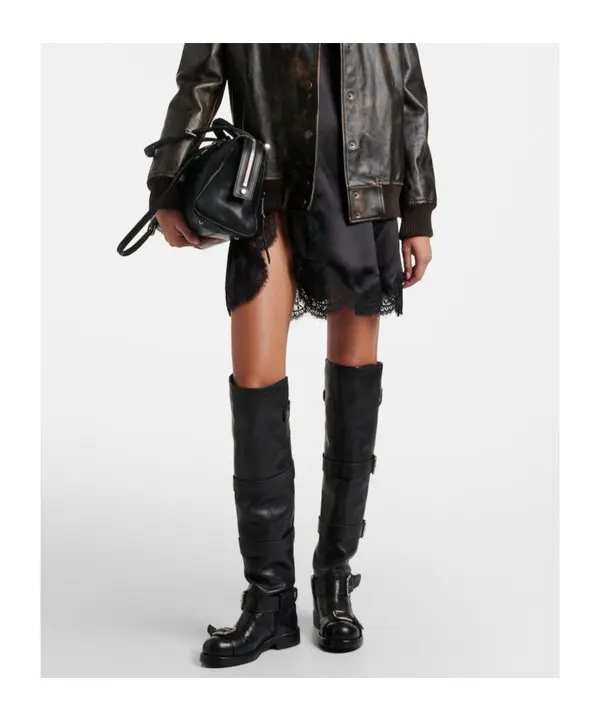 Dolce & Gabbana Over-the-knee Leather Biker Boots