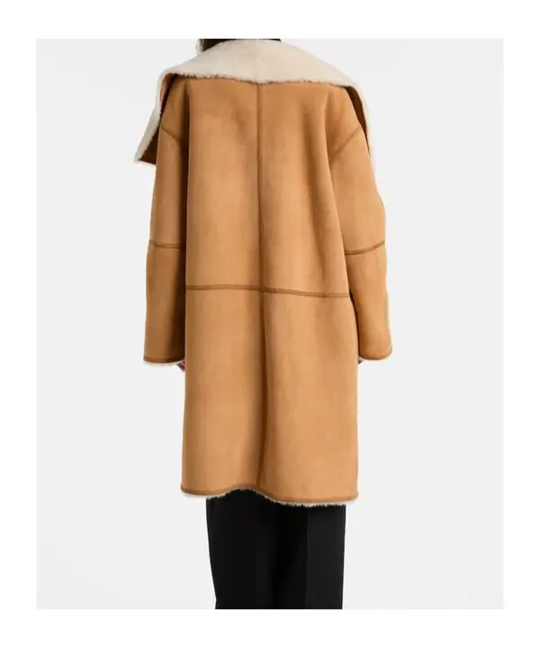 TOTEME Shearling-trimmed Suede Coat