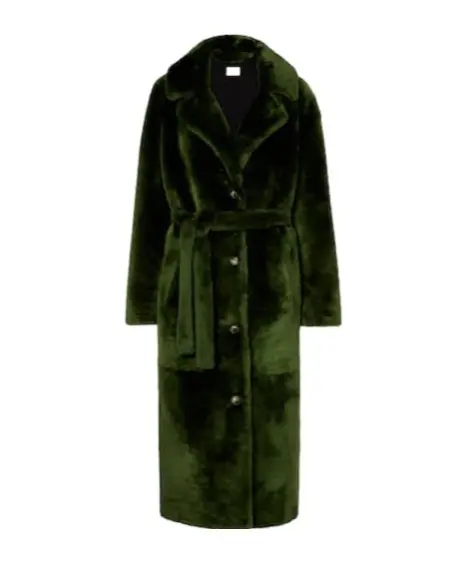 YVES SALOMON Belted Shearling Coat