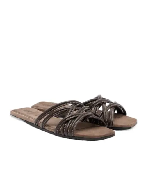 Brunello Cucinelli Leather Slides