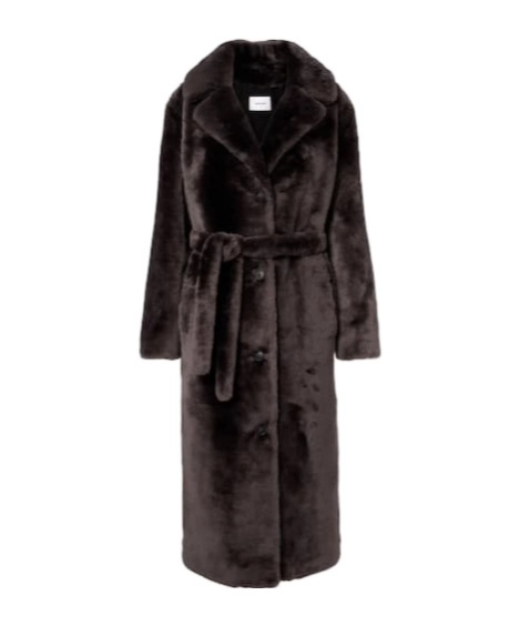 YVES SALOMON Shearling Coat With Belt - Black