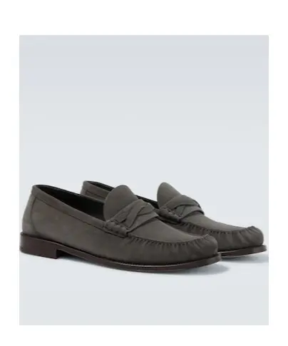 Brunello Cucinelli Suede Penny Loafers