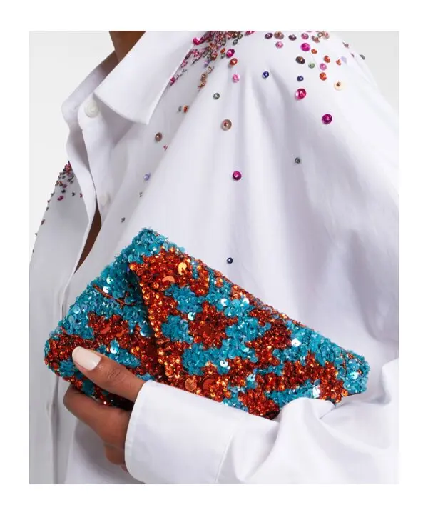 Dries Van Noten Embellished Satin Clutch