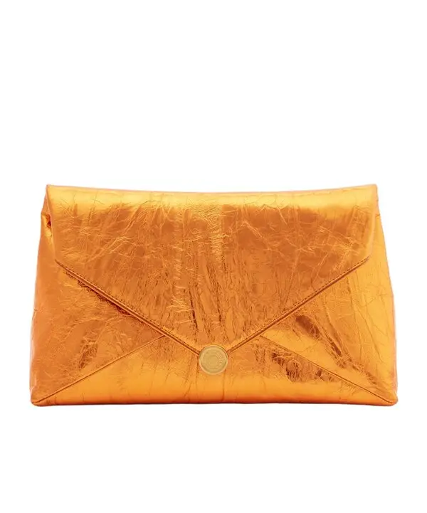 Dries Van Noten Medium-sized Metal And Leather Clutch
