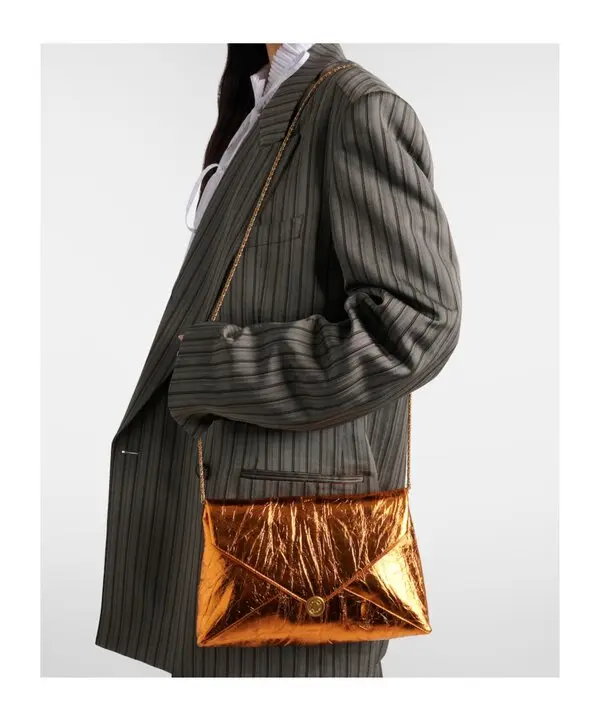 Dries Van Noten Medium-sized Metal And Leather Clutch