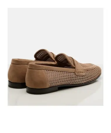 Brunello Cucinelli Perforated Suede-trimmed Leather Penny Loafers