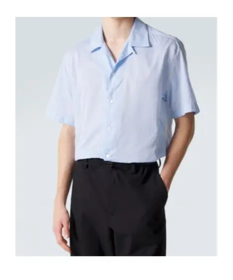 Brioni Striped Cotton Poplin Bowling Shirt