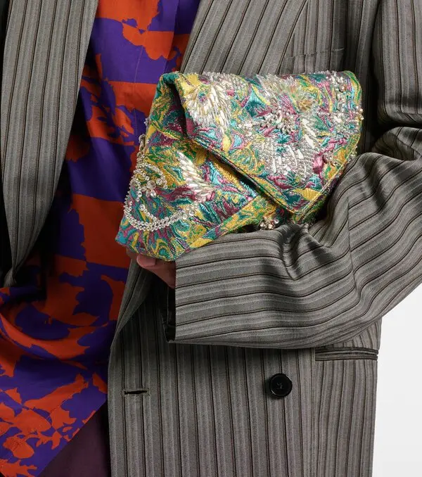 Dries Van Noten Small Jacquard Clutch