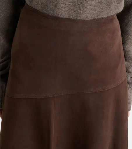 YVES SALOMON Suede Midi Skirt