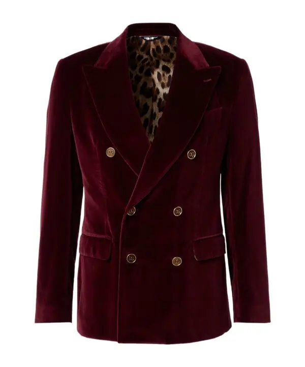 Dolce & Gabbana Double-breasted Cotton Velvet Blazer