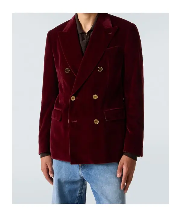 Dolce & Gabbana Double-breasted Cotton Velvet Blazer