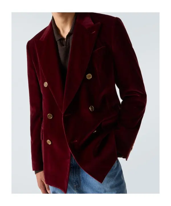 Dolce & Gabbana Double-breasted Cotton Velvet Blazer