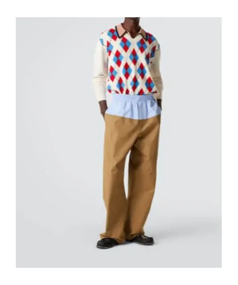 Dries Van Noten Paneled Cotton Twill Wide-leg Pants