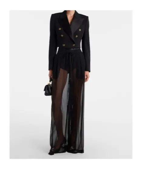 Dolce & Gabbana Sheer Silk Wide-leg Pants