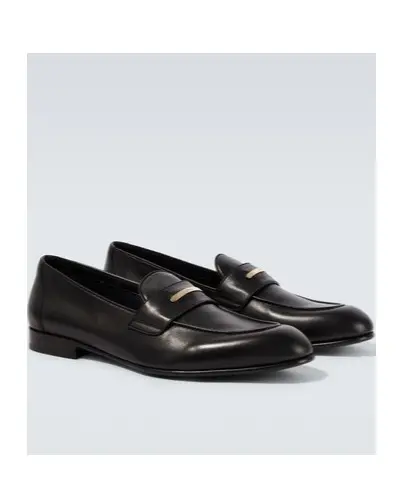 Brioni Appia Leather Penny Loafers