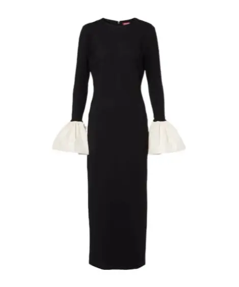 Staud Hawthorne Taffeta-trimmed Maxi Dress - Black