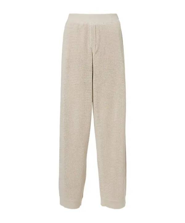 Brunello Cucinelli Knitted Cotton-blend Wide-leg Pants