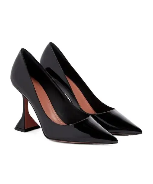 Amina Muaddi Patent Leather Pumps