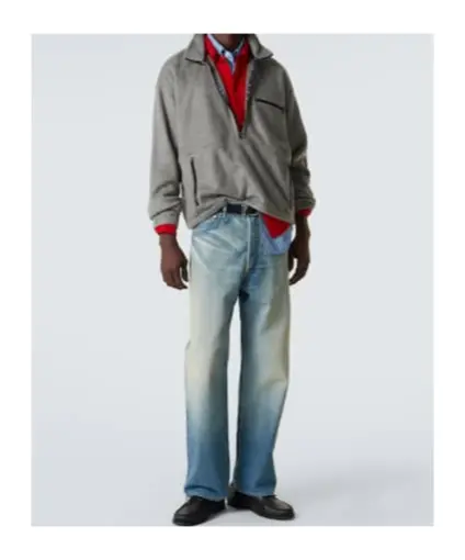 Auralee Faded Wide-leg Jeans