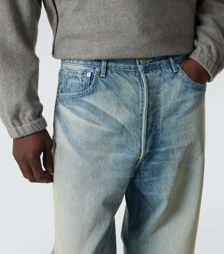 Auralee Faded Wide-leg Jeans