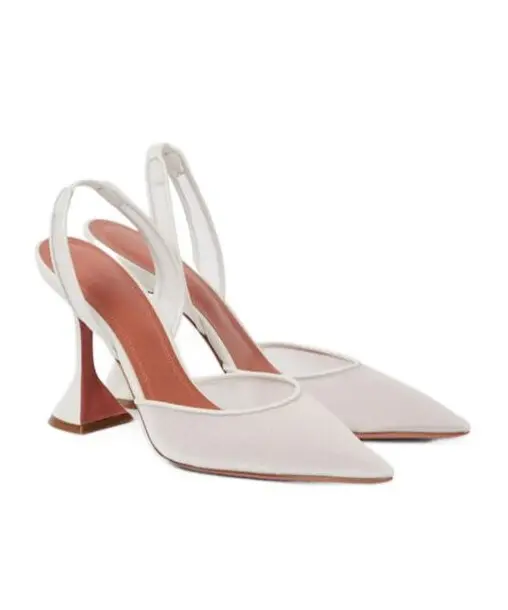 Amina Muaddi Mesh Slingback Pumps
