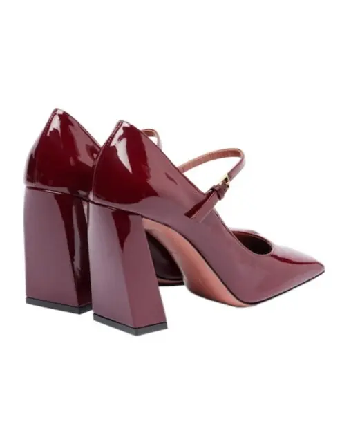 Amina Muaddi Patent Leather Mary Jane Pumps