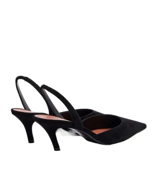 Amina Muaddi Solid-color Suede Slingback Pumps