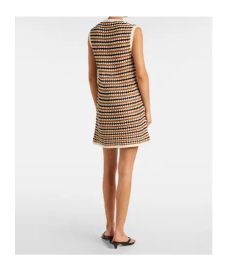 ERES Inedit Open-knit Cotton-blend Polo Dress