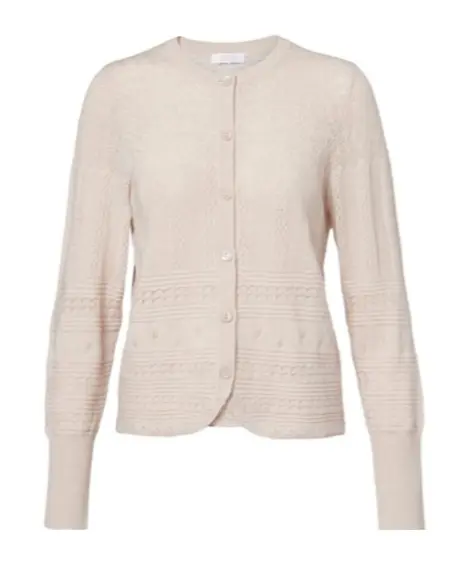 ERES Trio Pointelle Wool And Cashmere Cardigan - Nude