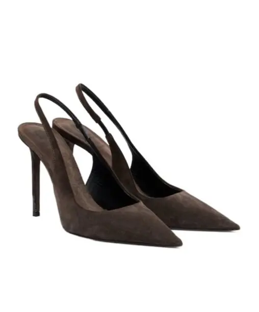 Brunello Cucinelli Monili Suede Slingback Pumps