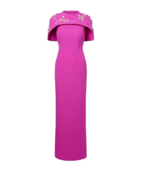 SAFIYAA LONDON Embellished Caped Gown