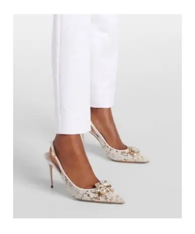 Dolce & Gabbana Rainbow Lace Slingback Pumps