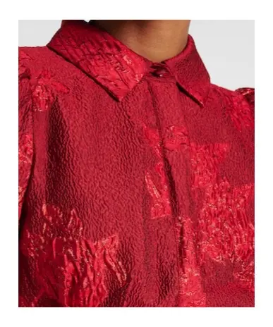 Rebecca Vallance Henrietta Belted Brocade Gown - Red