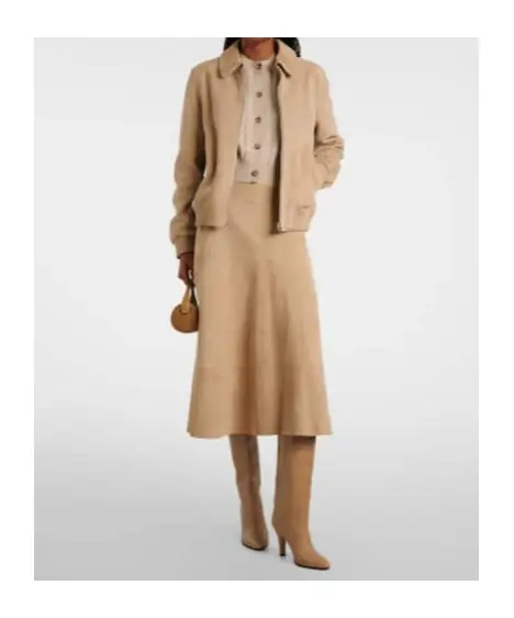YVES SALOMON Suede Midi Skirt