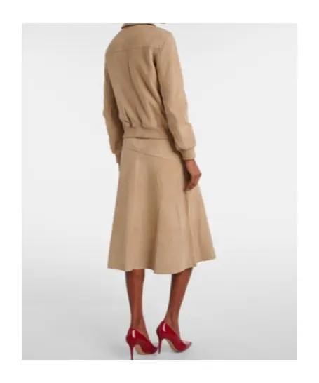 YVES SALOMON Suede Midi Skirt