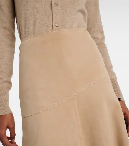 YVES SALOMON Suede Midi Skirt