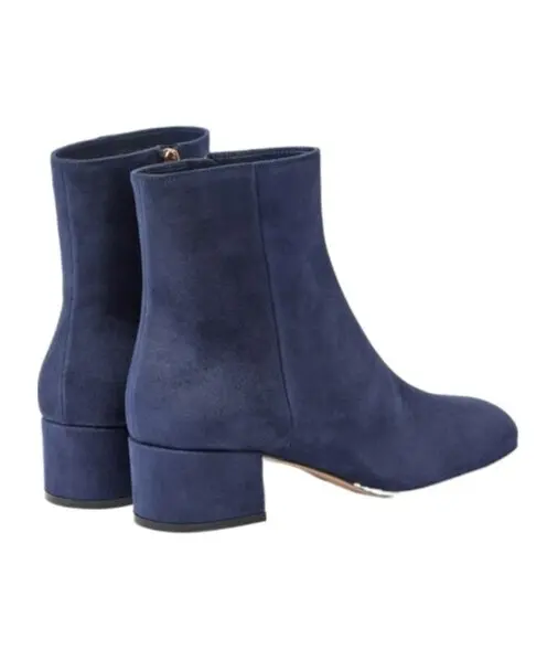GIANVITO ROSSI Navy Suede Ankle Boots