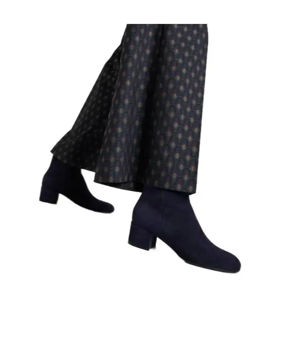 GIANVITO ROSSI Navy Suede Ankle Boots
