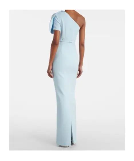 SAFIYAA LONDON One-shoulder Embellished Crêpe Gown