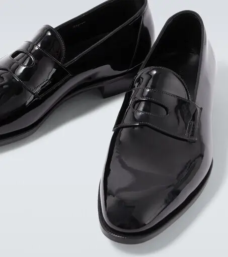 John Lobb Patent Leather Penny Loafers